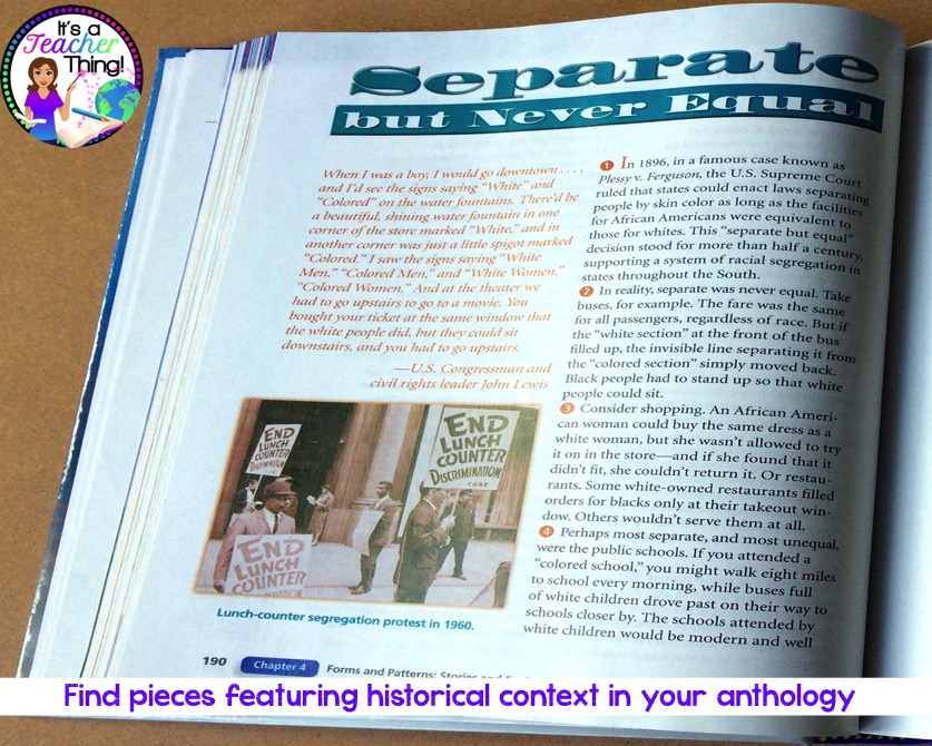 Using Your Literature Book to Teach History - It's a Teacher Thing