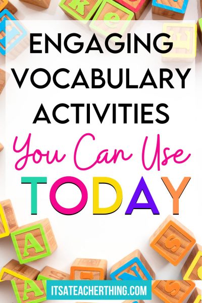 13 Engaging Vocabulary Activities to Use Today - It's a Teacher Thing