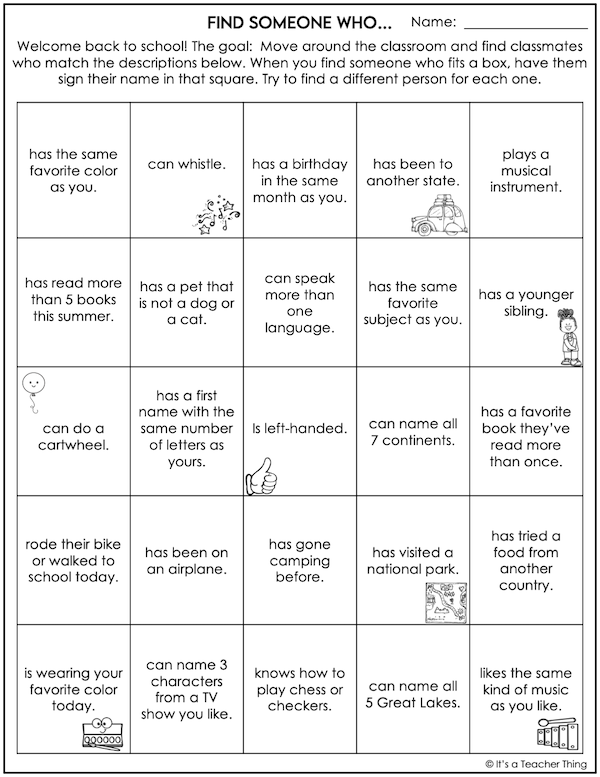 15 Back to School Activities for the First Week - It's a Teacher Thing